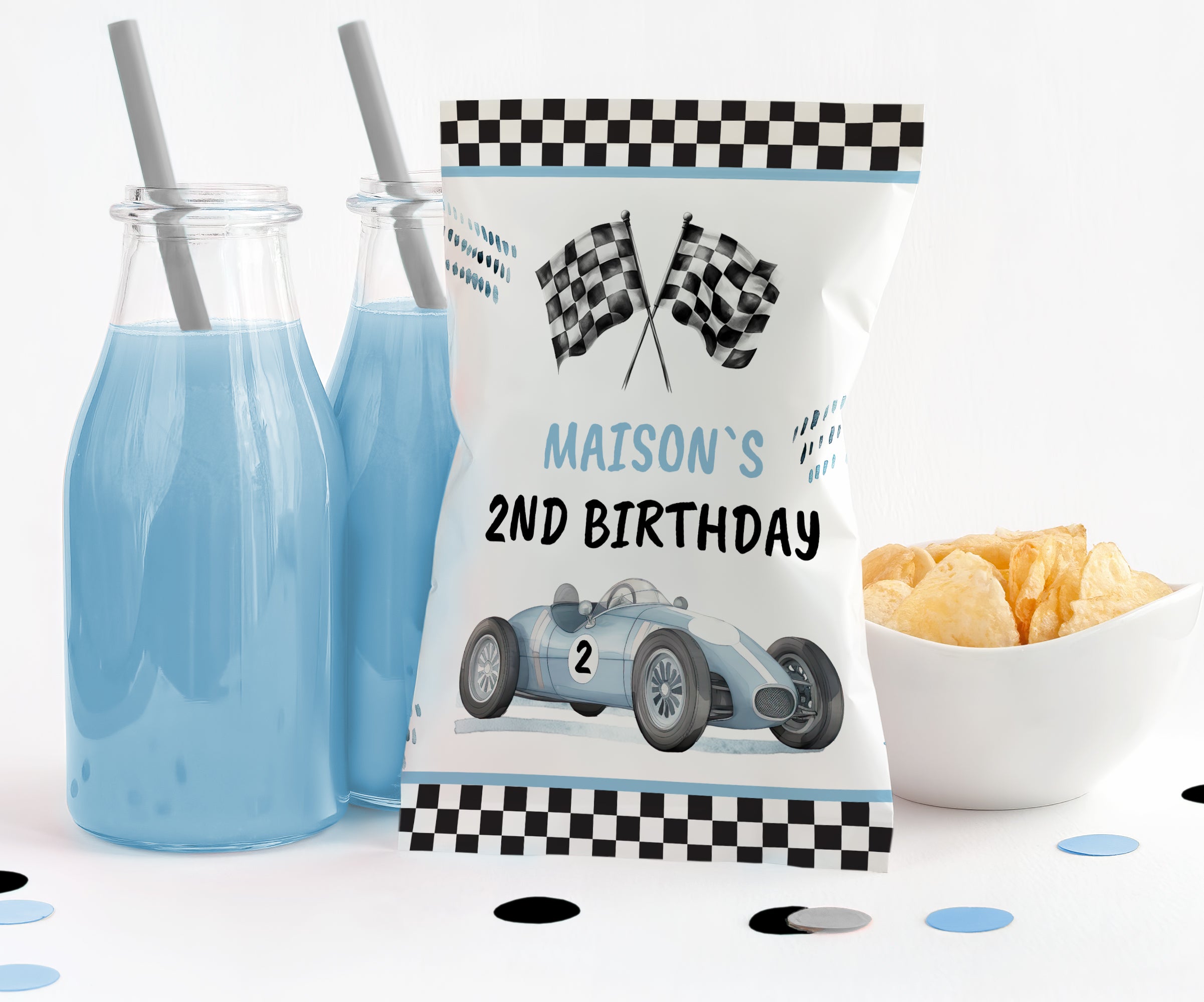 Race Car Potato Chip Bag Wrappers - 12 Ct – Modrn Bliss Creations